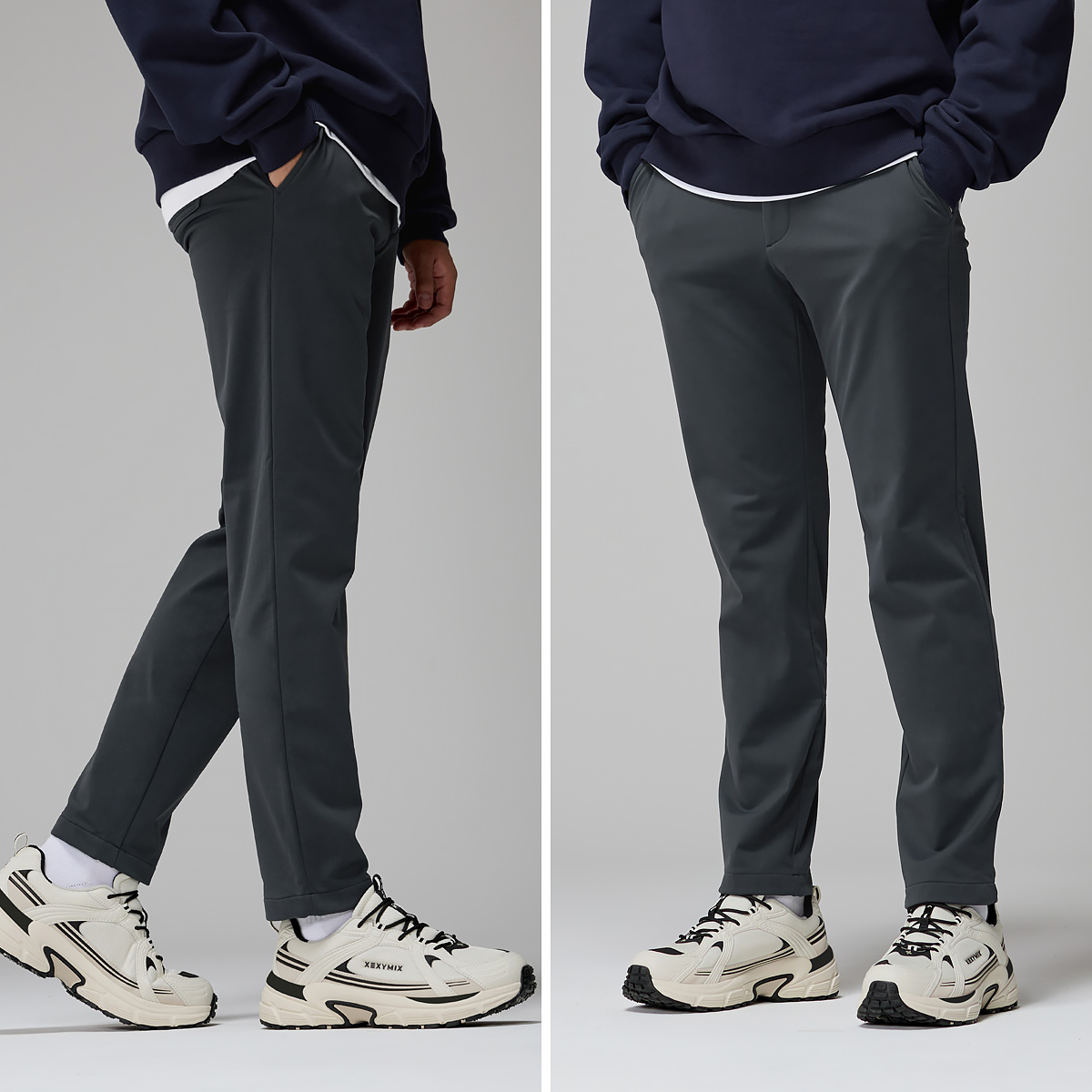 젝시믹스 - 에센셜 스트레치 기모 슬랙스 템퍼그레이