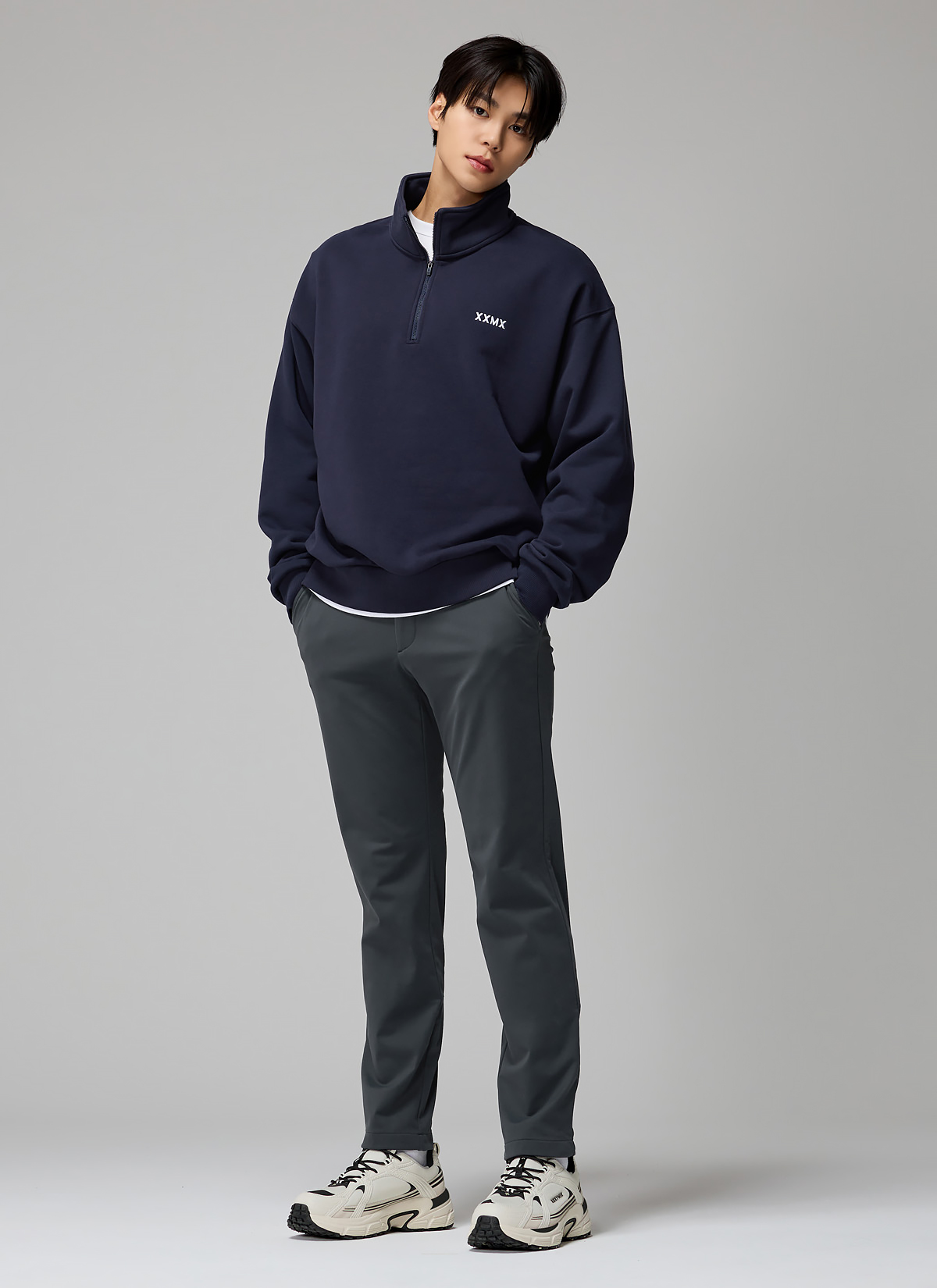 젝시믹스 - 에센셜 스트레치 기모 슬랙스 템퍼그레이